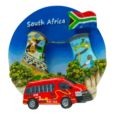 Africa's Legends - Hand Painted Round Soweto Towers South Africa